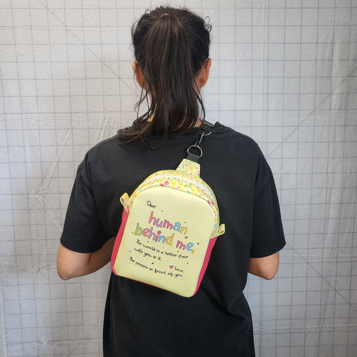 Dear Human Behind Me Sling Crossbody Mini Backpack with Detachable & A ...