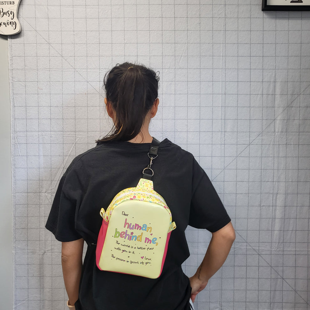 Dear Human Behind Me Sling Crossbody Mini Backpack with Detachable & A ...
