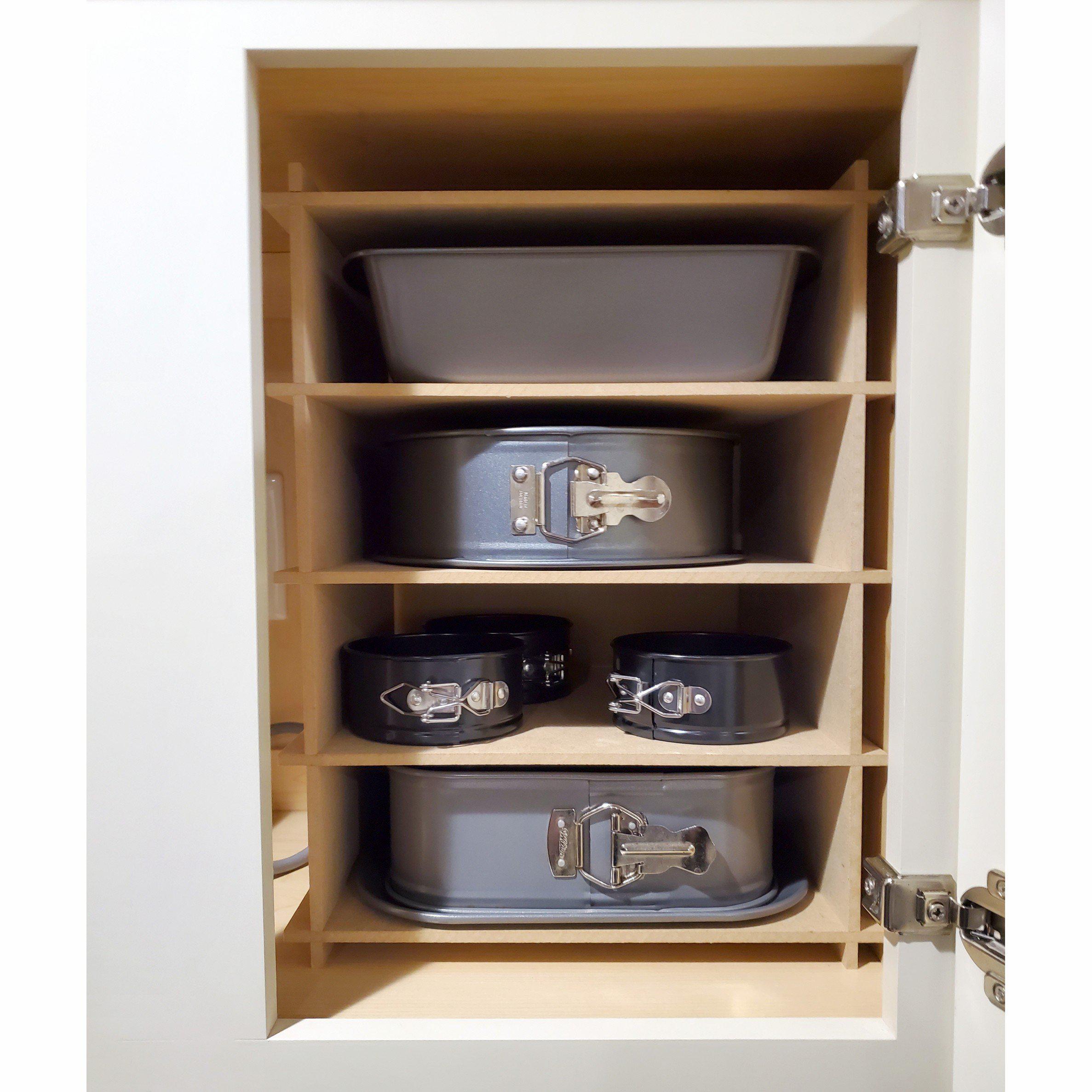 Kitchen Cabinet Cake Pan Storage Organizer – The Steady Hand