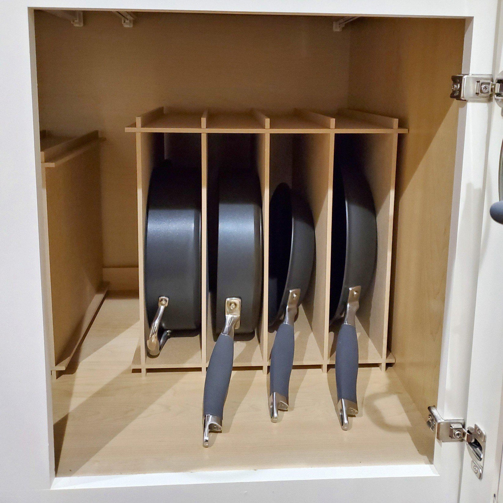 Kitchen Cabinet Frying Pan Storage Organizer – The Steady Hand